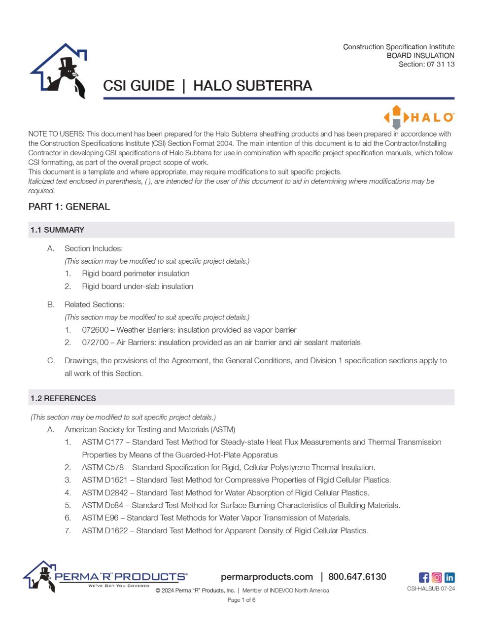 Rigid Foam Insulation HALO Subterra GPS | Perma "R" Products